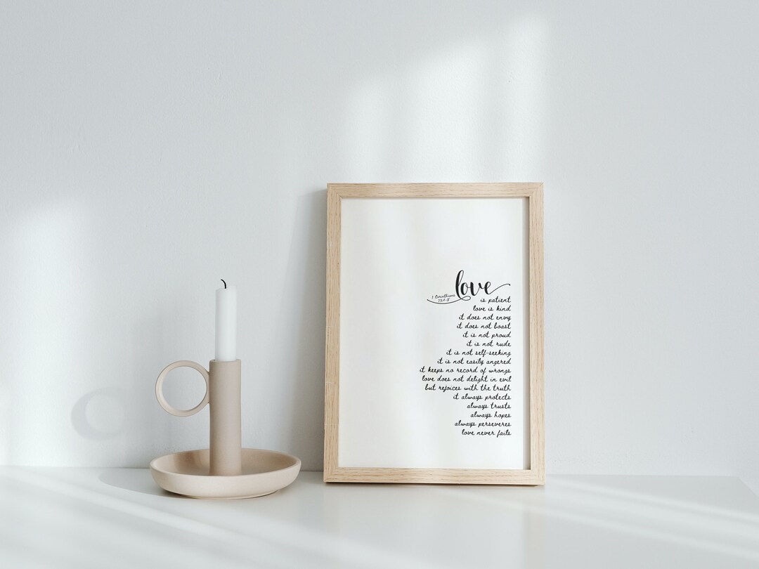 Valentine's Day Gift Idea Love Hymn Bible Verse Modern Bible Wall Art ...
