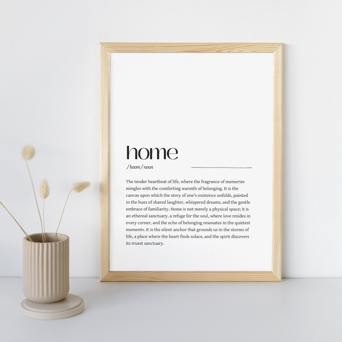 Gift Idea Home Word Definition Print Gift Word Explanation Poster Wall ...