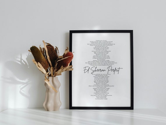Ed Sheeran Song Lyrics Drawings Ed Sheeran PERFECT Song Lyrics Poster