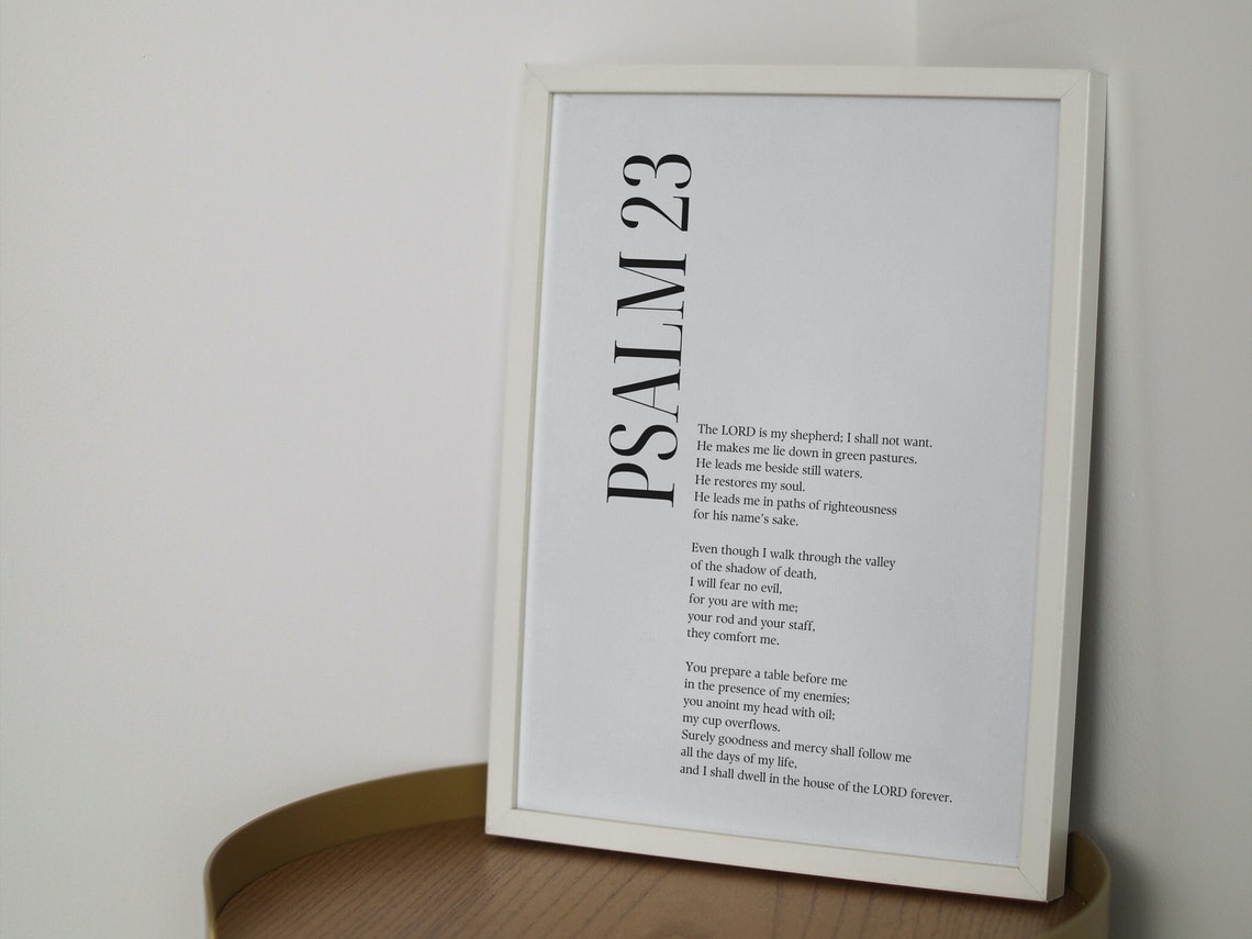 Gift Idea Idea Psalm 23 Bible Verse Modern Bible Wall Art Christian ...