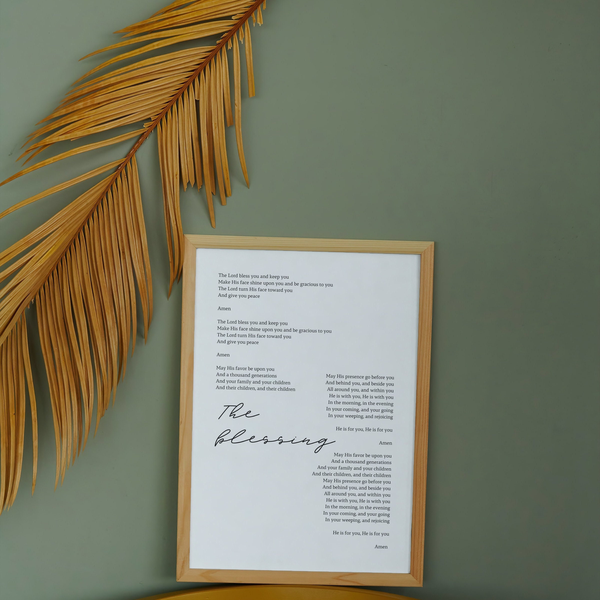 Gift Idea the Blessing Lyrics Modern Worship Wall Art Gospel Christian ...