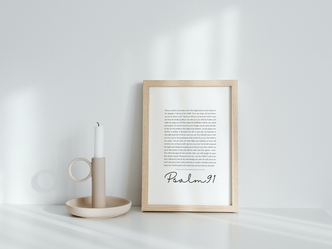 Geschenkidee Idee Psalm 91 Bibel Vers Moderne Bibel Wandkunst ...