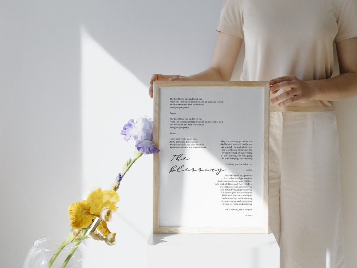 Gift Idea the Blessing Lyrics Modern Worship Wall Art Gospel Christian ...