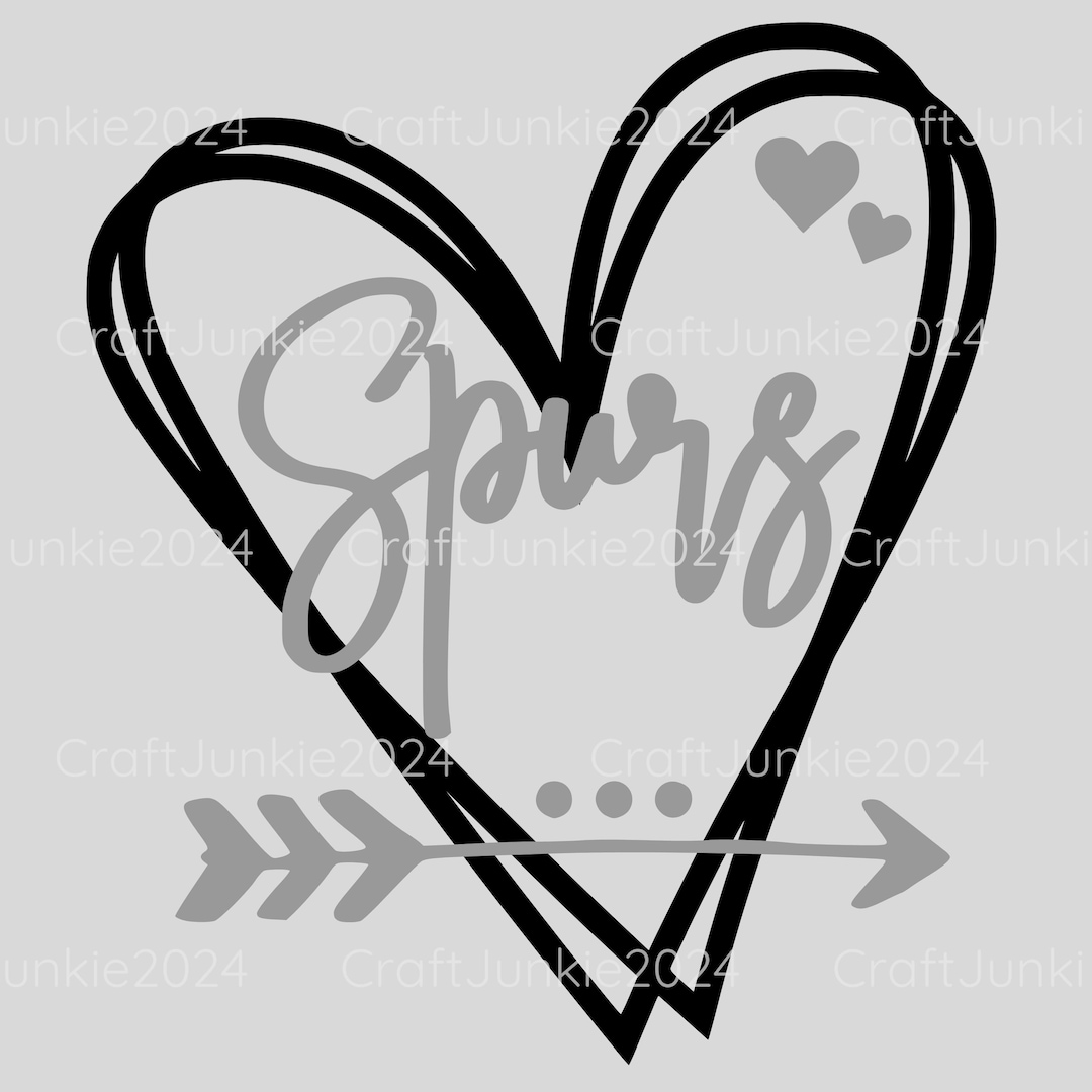 Spurs Vinyl Heart Decal, Sticker, Heart, Decal, Vinyl, Cup Decal ...
