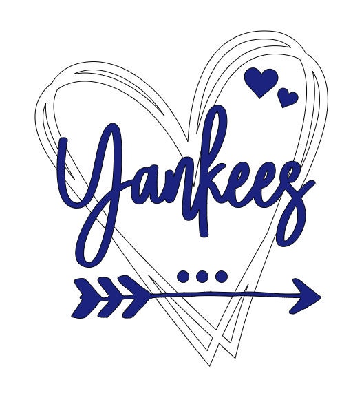 Yankees Vinyl Heart Decal Sticker Heart Decal Vinyl Cup - Etsy
