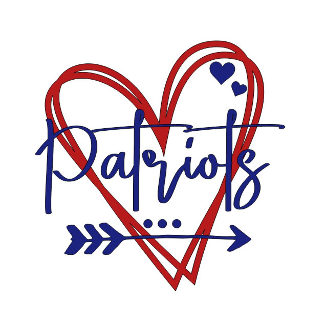Patriots Vinyl Heart Decal, Sticker, Heart, Decal, Vinyl, Cup Decal ...