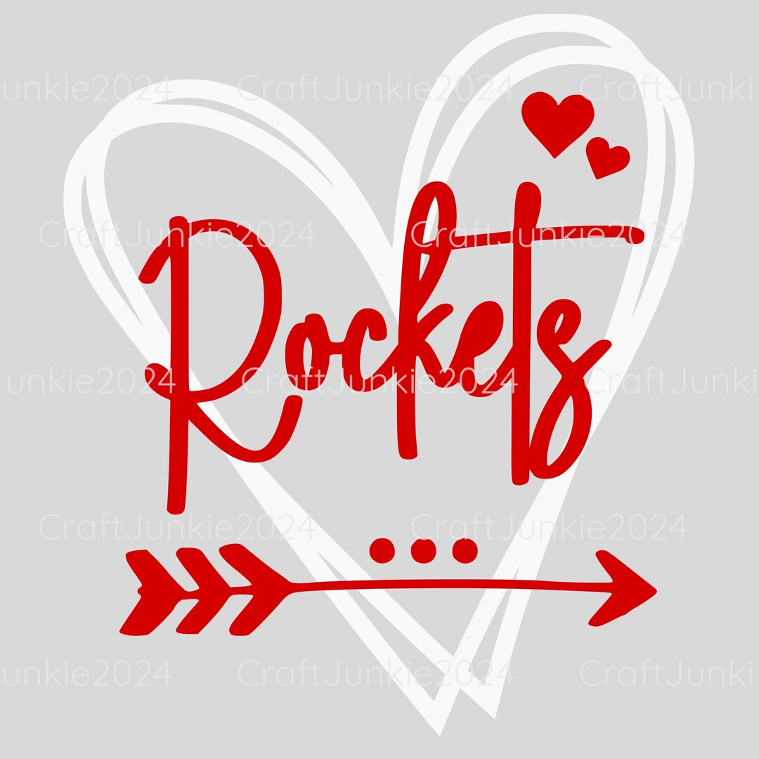 Rockets Vinyl Heart Decal, Sticker, Heart, Decal, Vinyl, Cup Decal ...