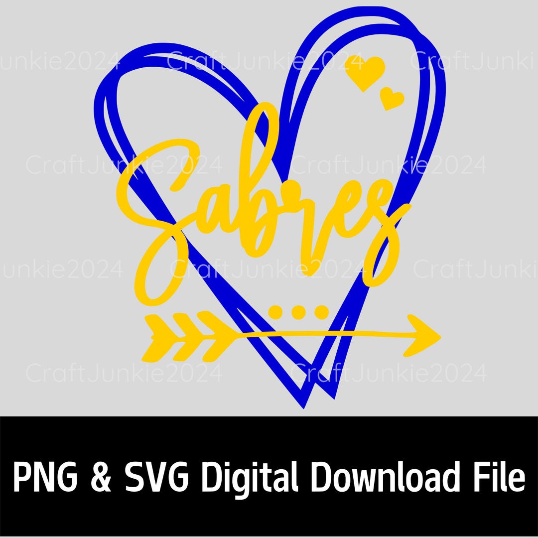 Sabres Hockey SVG PNG: Heart Arrow Design (digital Download) - Etsy