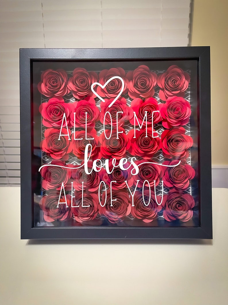 Valentine's Day Paper Flower Shadow Box Frame, Shadow Box Decor, - Etsy