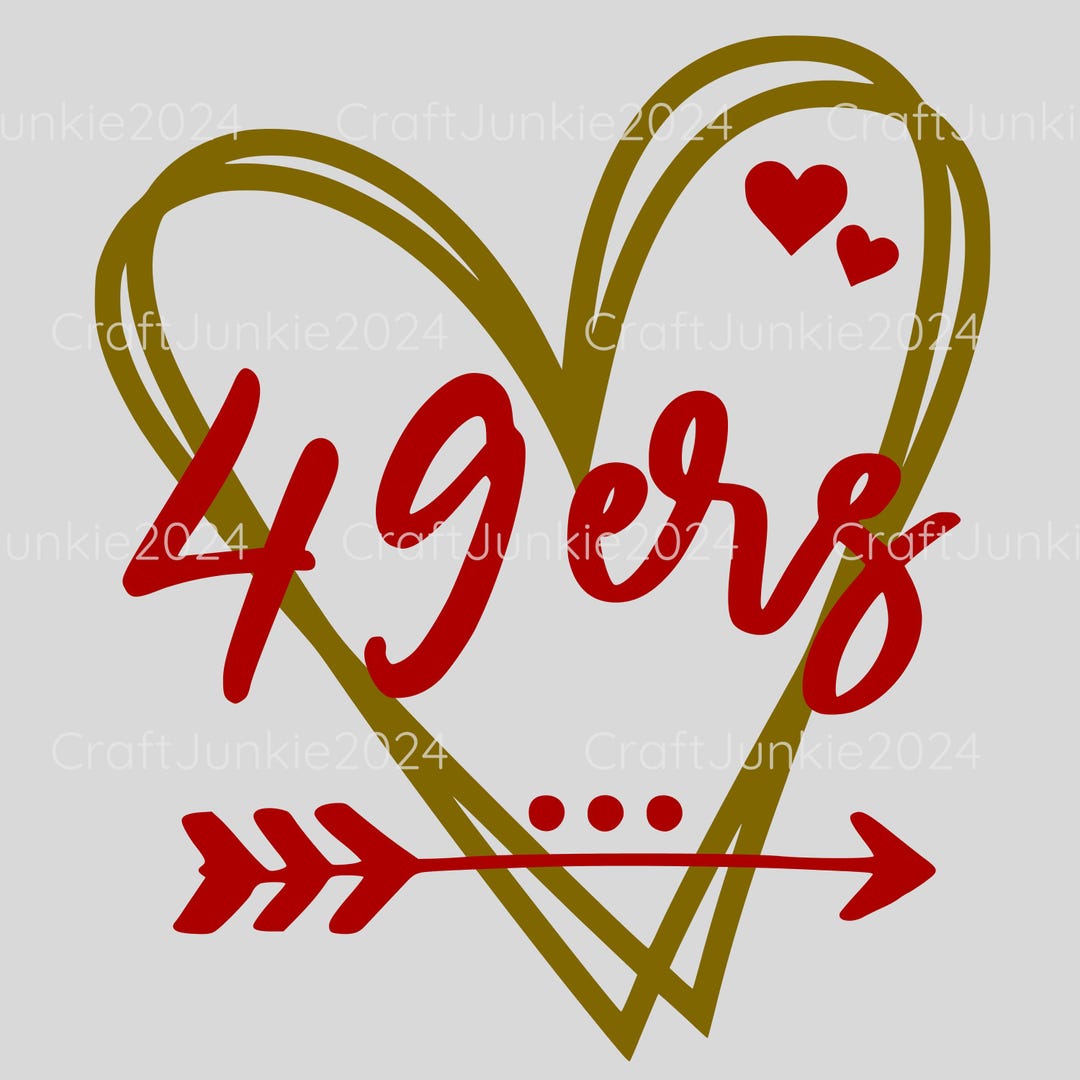 49ers Vinyl Heart Decal: Car, Cup, Window Sticker - Etsy