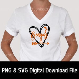 Bengals Football SVG PNG: Heart Arrow Design (digital Download) - Etsy