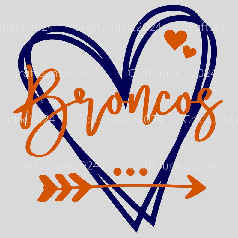 Broncos Vinyl Heart Decal: Car, Window, Cup Sticker - Etsy