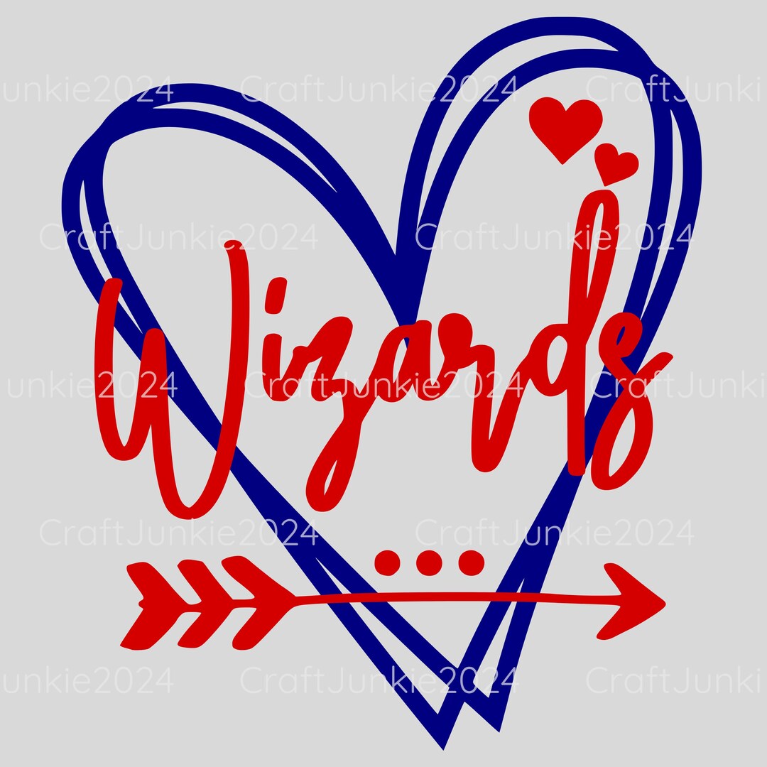 Wizards Vinyl Heart Decal, Sticker, Heart, Decal, Vinyl, Cup Decal ...