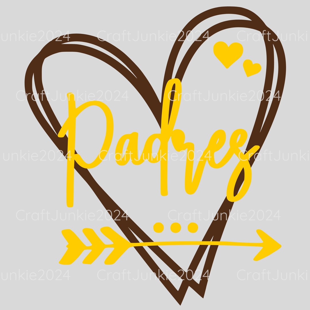 Padres Vinyl Heart Decal: Car Window, Cup, Laptop Sticker - Etsy