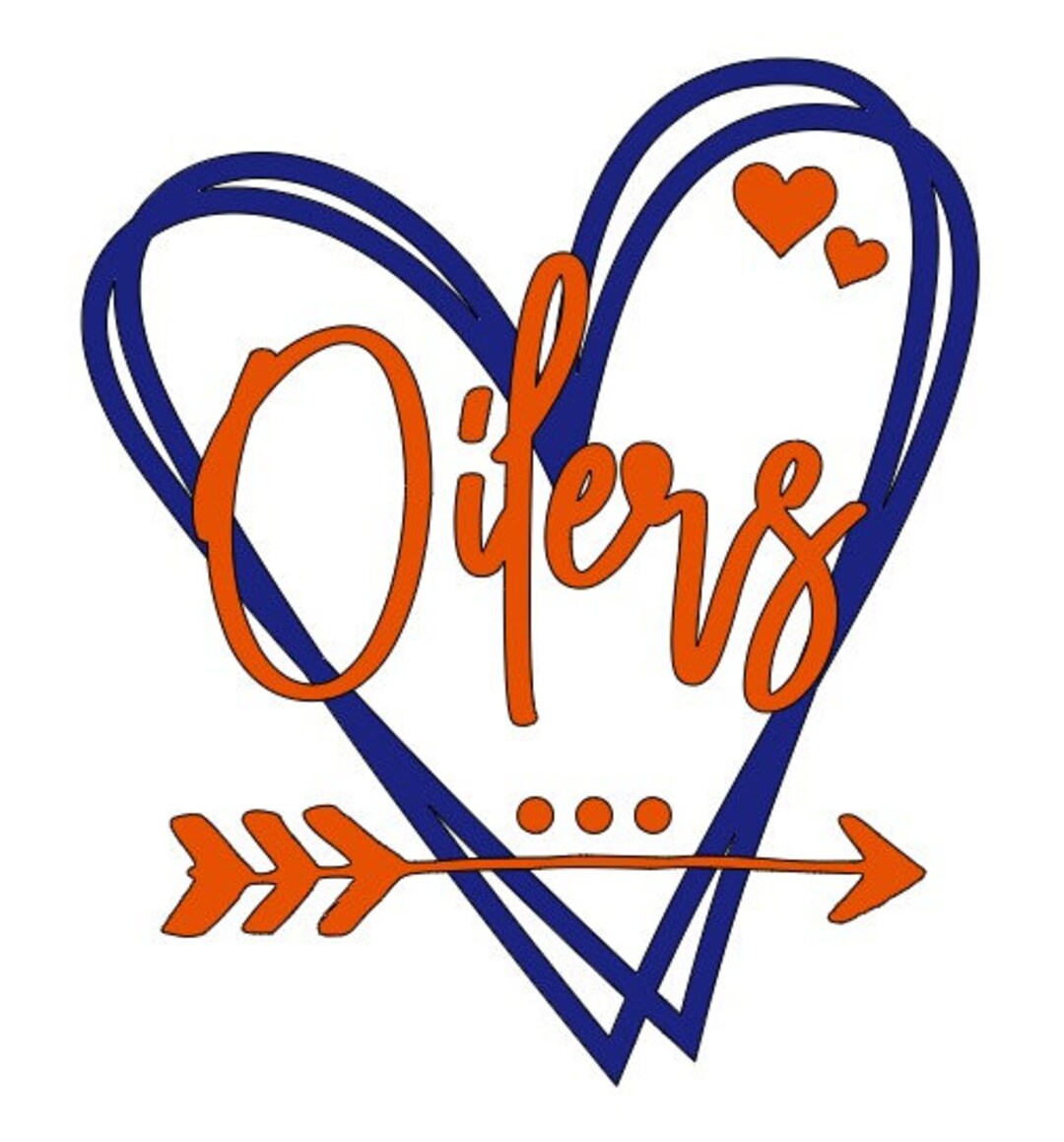 Oilers Vinyl Heart Decal, Sticker, Heart, Decal, Vinyl, Cup Decal ...