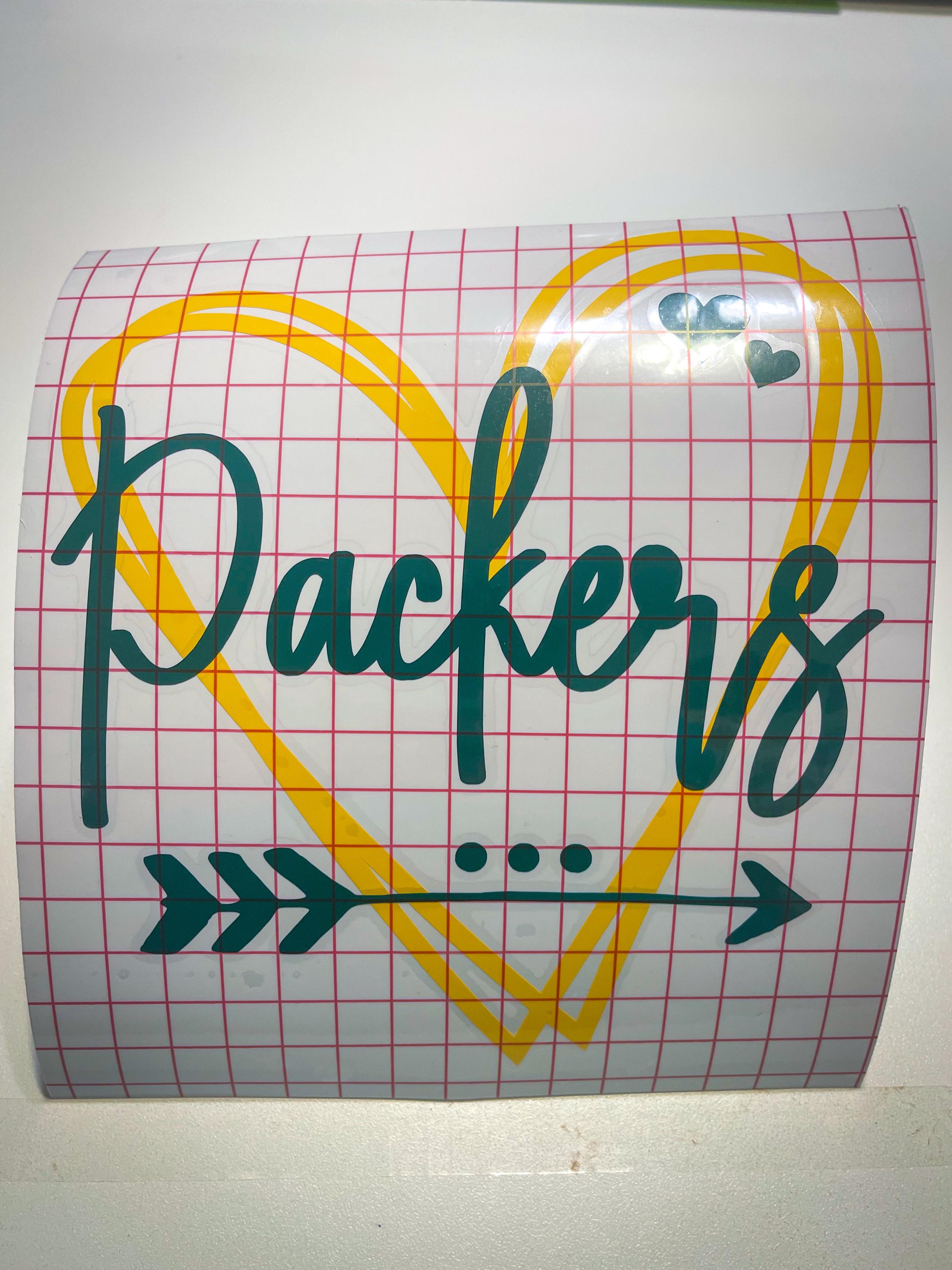 Packers Vinyl Heart Decal: Car, Cup, Window Sticker - Etsy