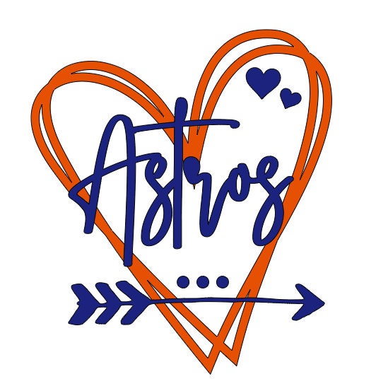 Astros Vinyl Heart Decal, Sticker, Heart, Decal, Vinyl, Cup Decal ...