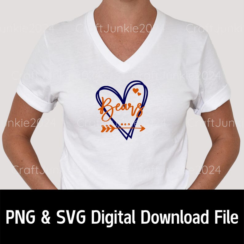 Bears Football SVG PNG: Heart Arrow Design (digital Download) - Etsy