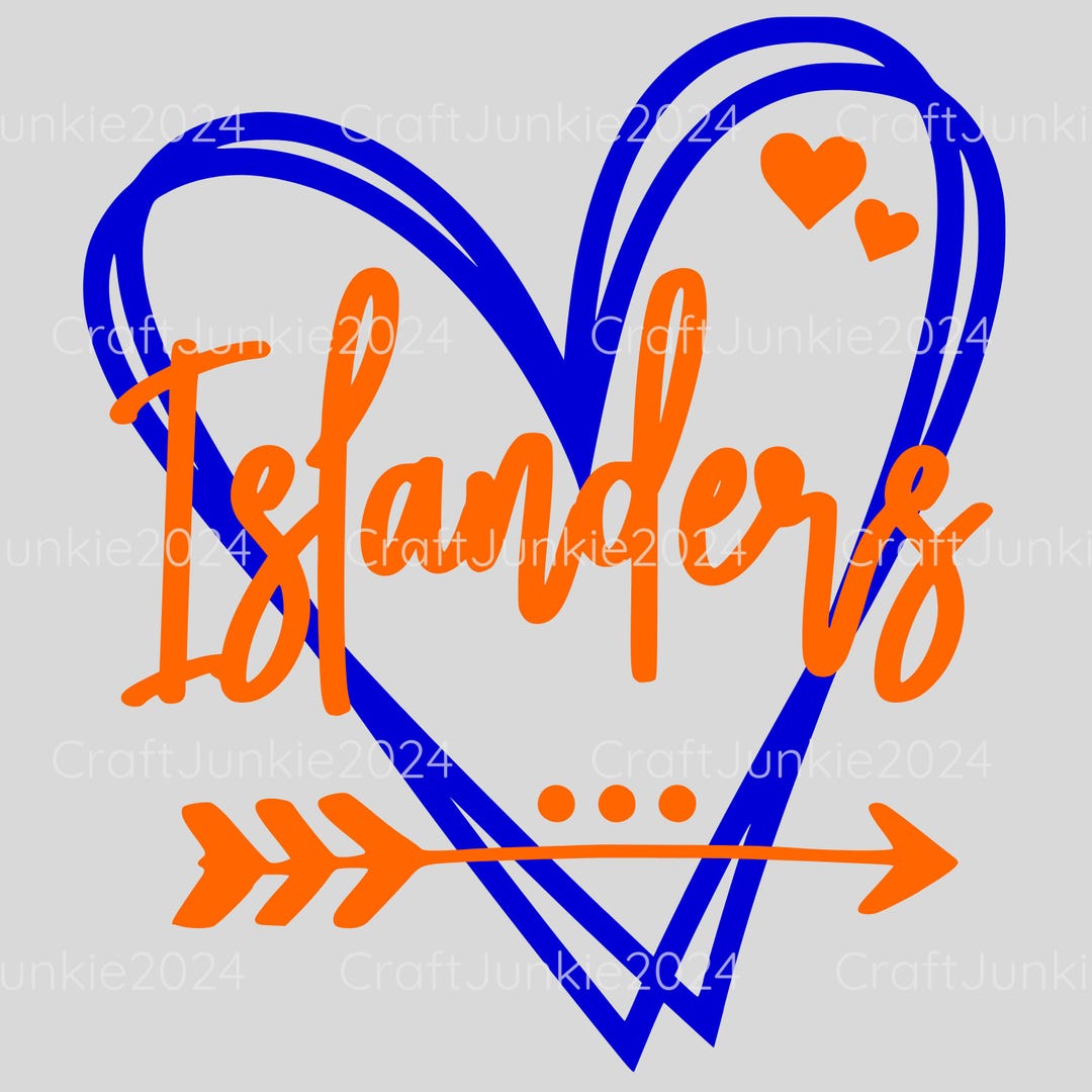 Islanders Vinyl Heart Decal, Sticker, Heart, Decal, Vinyl, Cup Decal ...