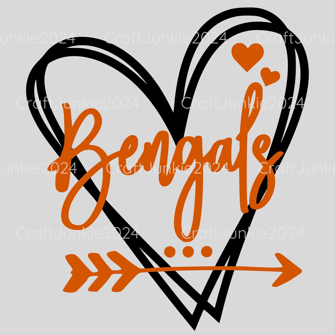 Bengals Vinyl Heart Decal: Car, Cup, Window Sticker - Etsy
