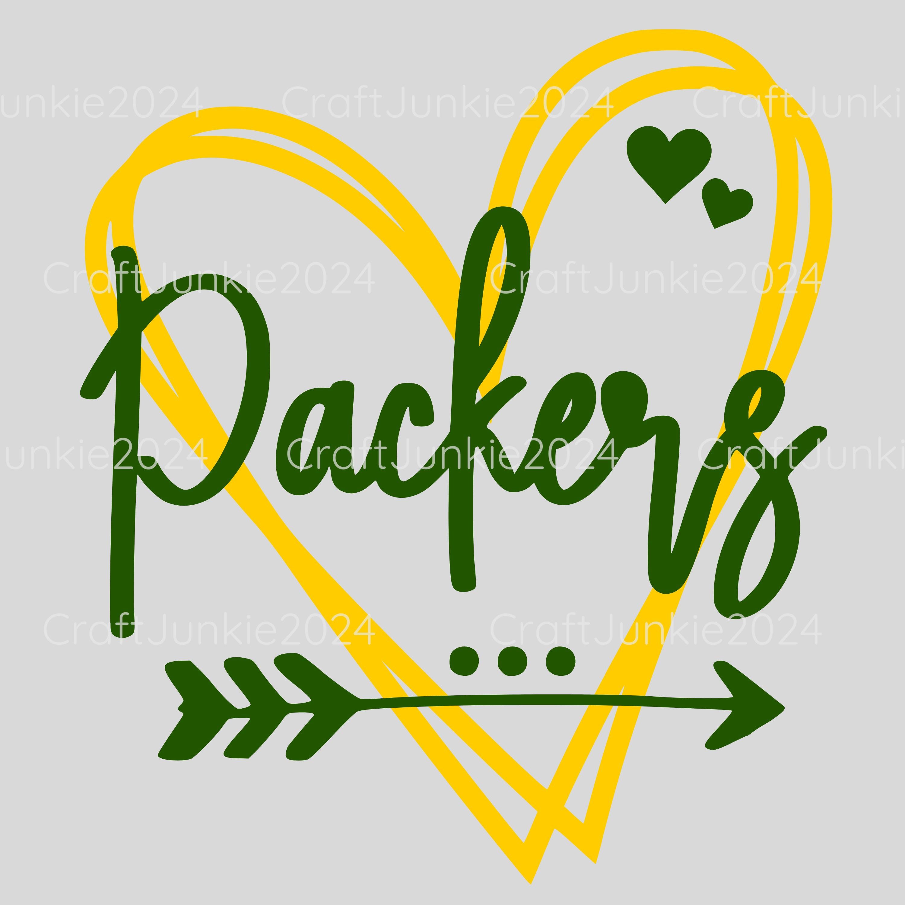 Packers Vinyl Heart Decal: Car, Cup, Window Sticker - Etsy