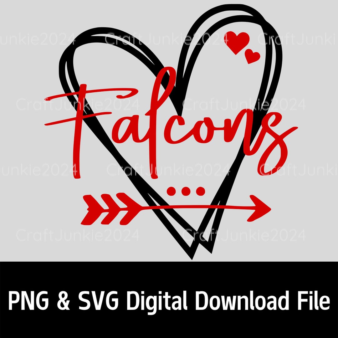 Falcons Heart SVG PNG: Football Sport Design (digital Download) - Etsy