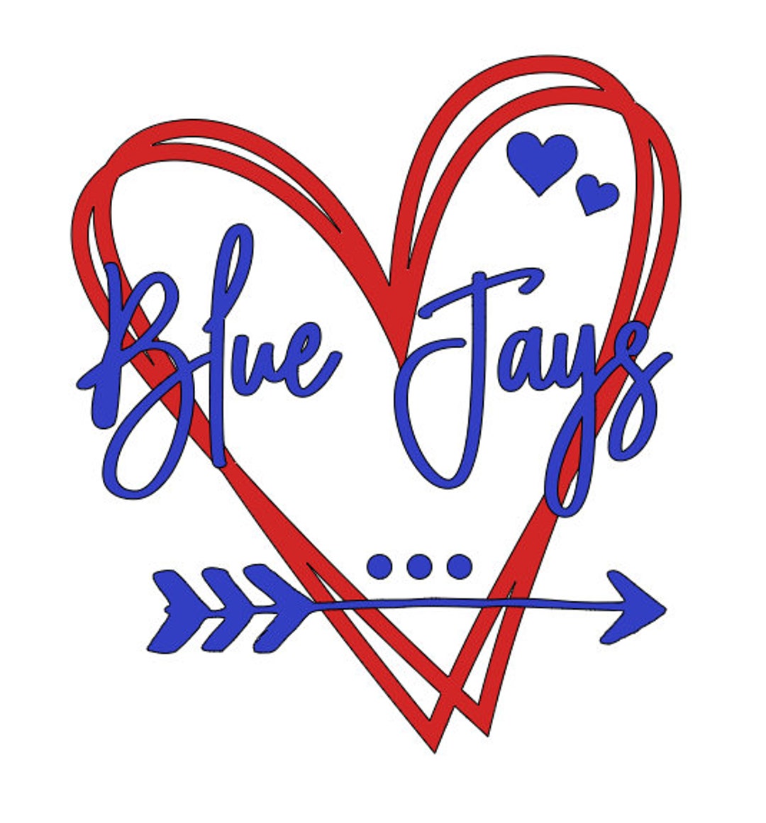 Blue Jays Vinyl Heart Decal Sticker Heart Decal Vinyl Cup - Etsy