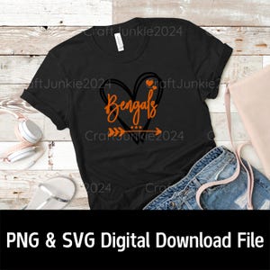 Bengals Football SVG PNG: Heart Arrow Design (digital Download) - Etsy