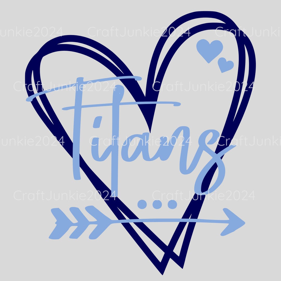 Titans Vinyl Heart Decal: Cup, Window, and Car Sticker - Etsy