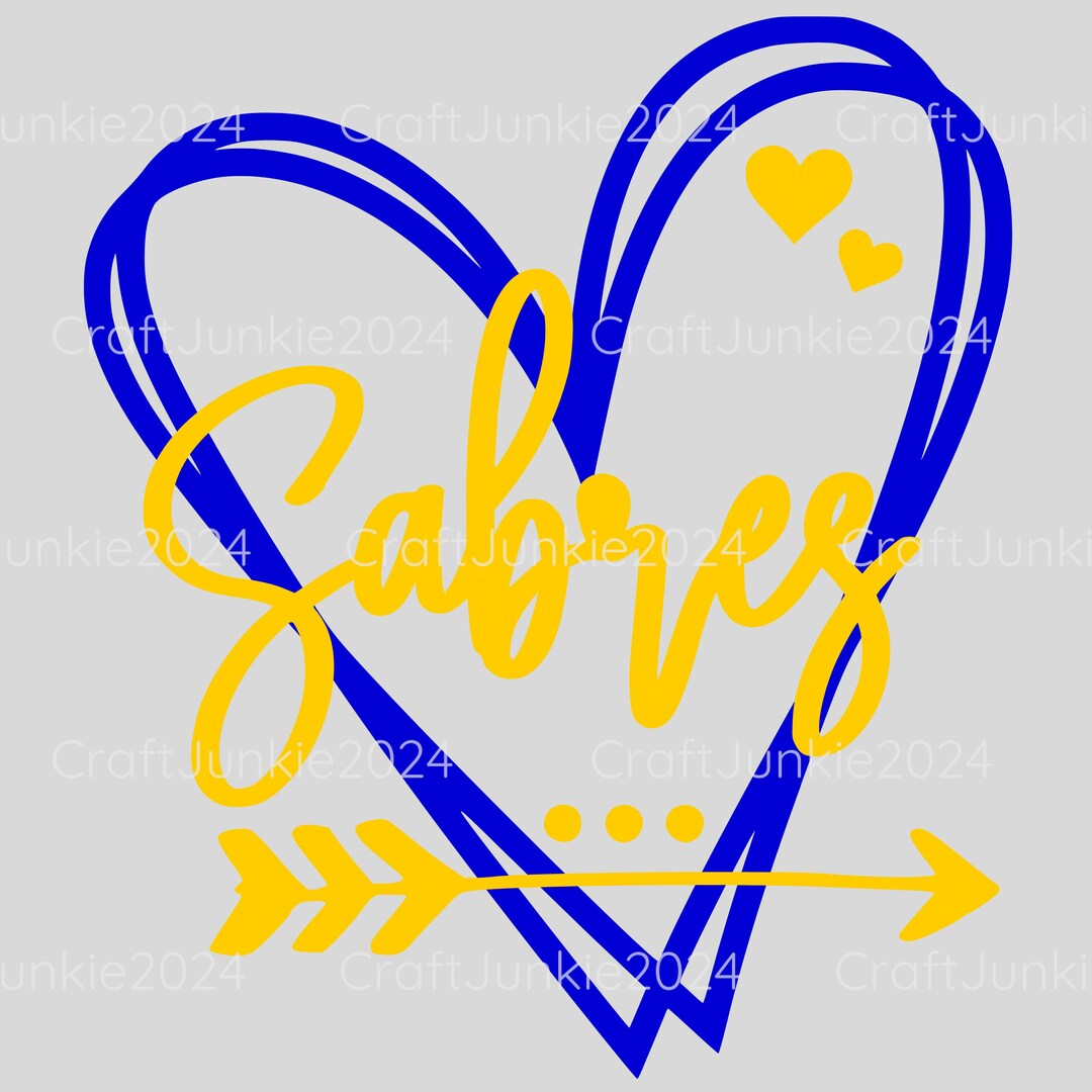 Sabres Vinyl Heart Decal, Sticker, Heart, Decal, Vinyl, Cup Decal ...