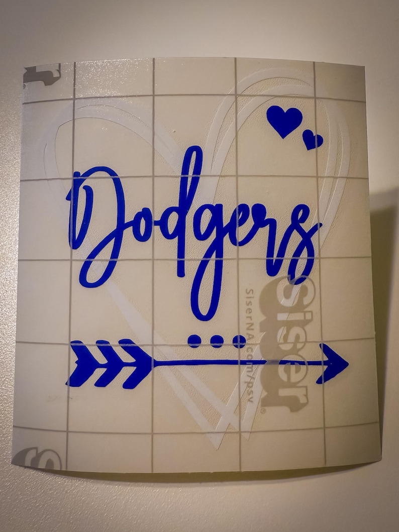 Dodgers Vinyl Heart Decal: Car, Cup, Window Sticker - Etsy