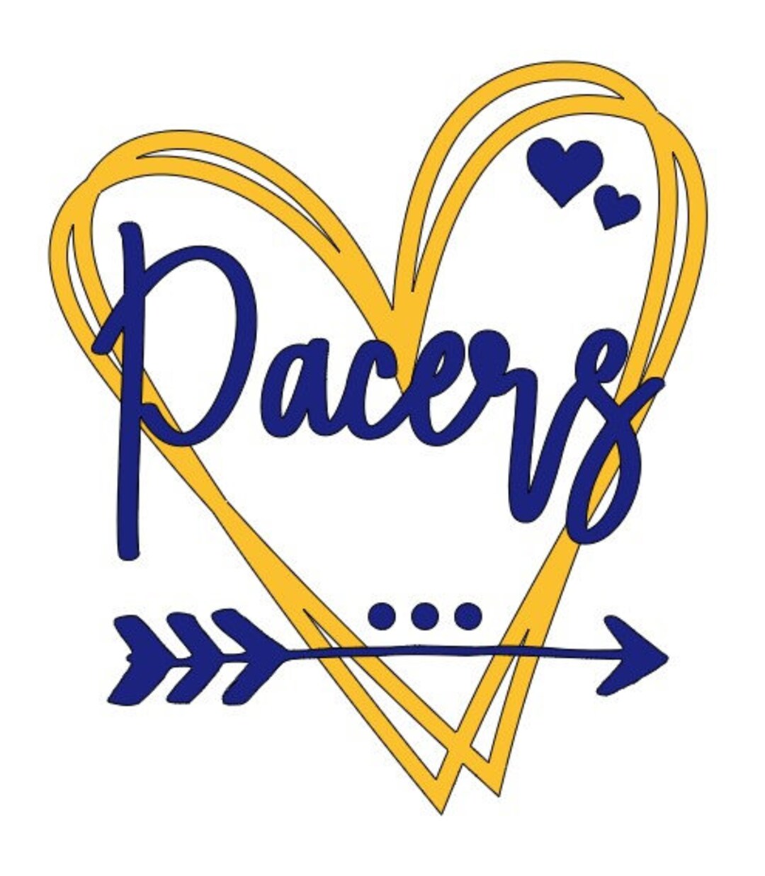 Pacers Vinyl Heart Decal Sticker Heart Decal Vinyl Cup - Etsy