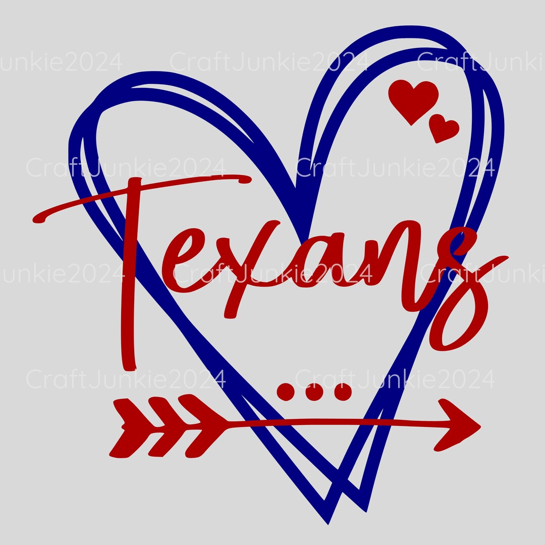 Texans Vinyl Heart Decal: Car, Cup, Window Sticker - Etsy