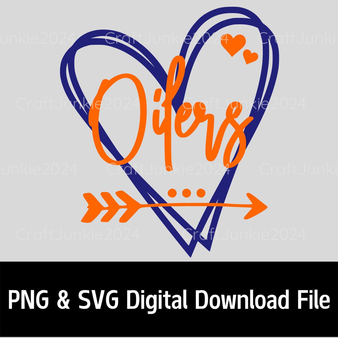 Oilers Heart SVG: Hockey Sport PNG, Sublimation Design (digital ...