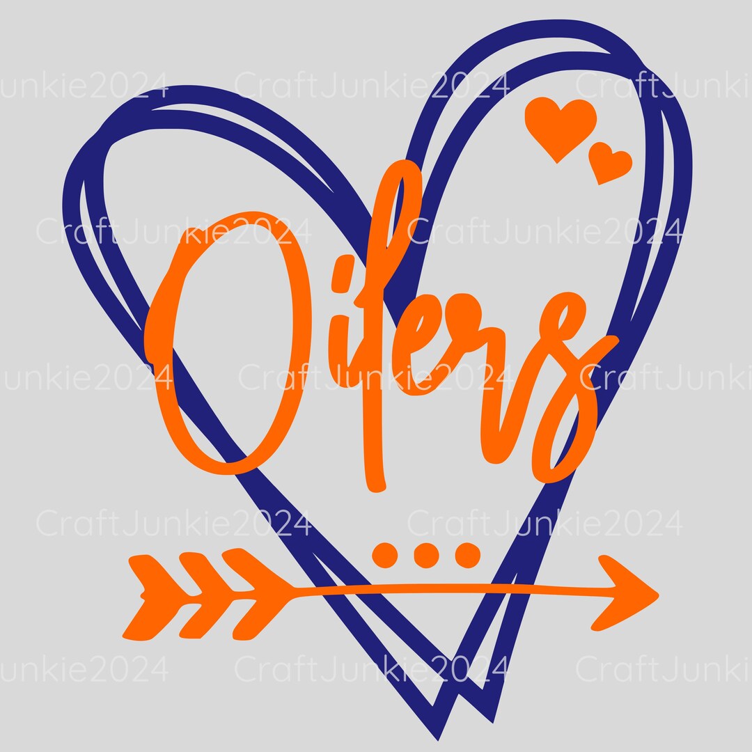 Oilers Vinyl Heart Decal, Sticker, Heart, Decal, Vinyl, Cup Decal ...