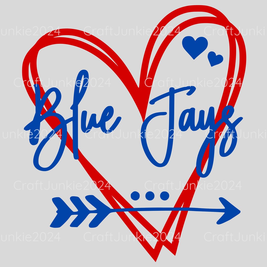 Blue Jays Vinyl Heart Decal, Sticker, Heart, Decal, Vinyl, Cup Decal ...