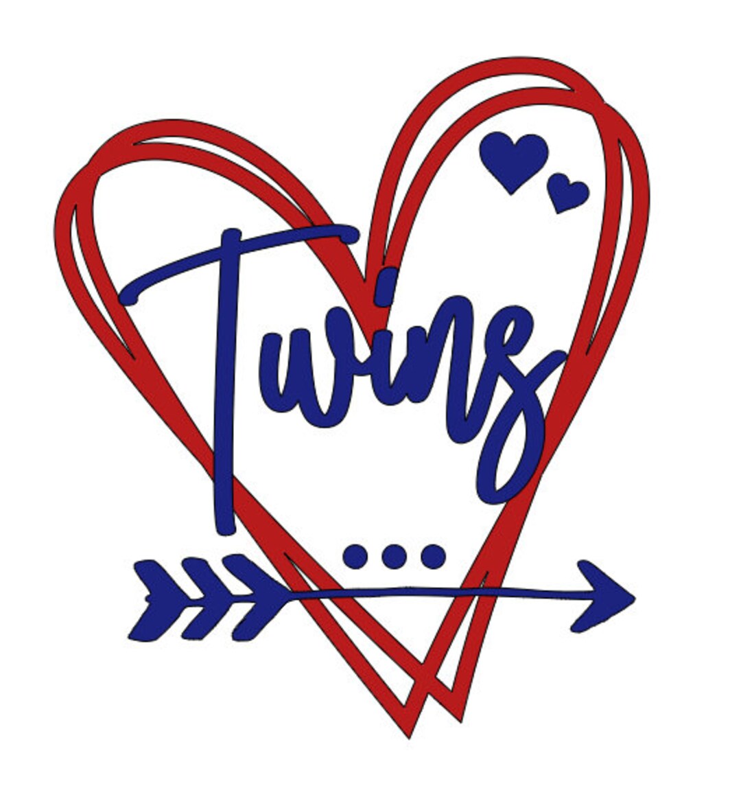 Twins Vinyl Heart Decal, Sticker, Heart, Decal, Vinyl, Cup Decal ...