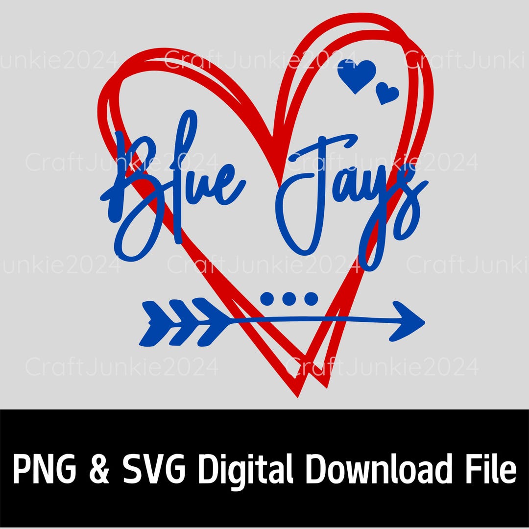 Buy Blue Jays Baseball SVG: Heart Arrow Design (digital Download ...