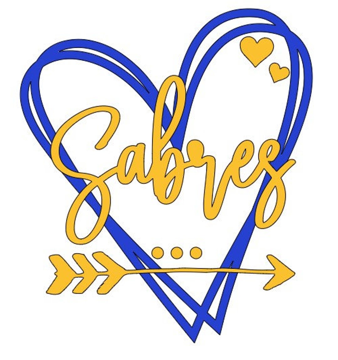 Sabres Vinyl Heart Decal, Sticker, Heart, Decal, Vinyl, Cup Decal ...