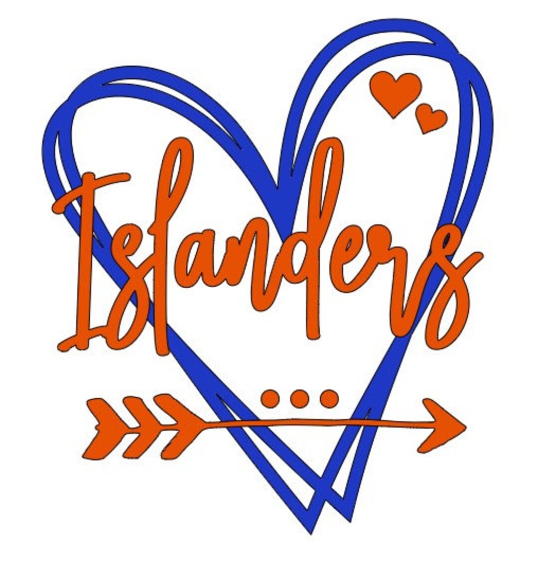 Islanders Vinyl Heart Decal, Sticker, Heart, Decal, Vinyl, Cup Decal ...