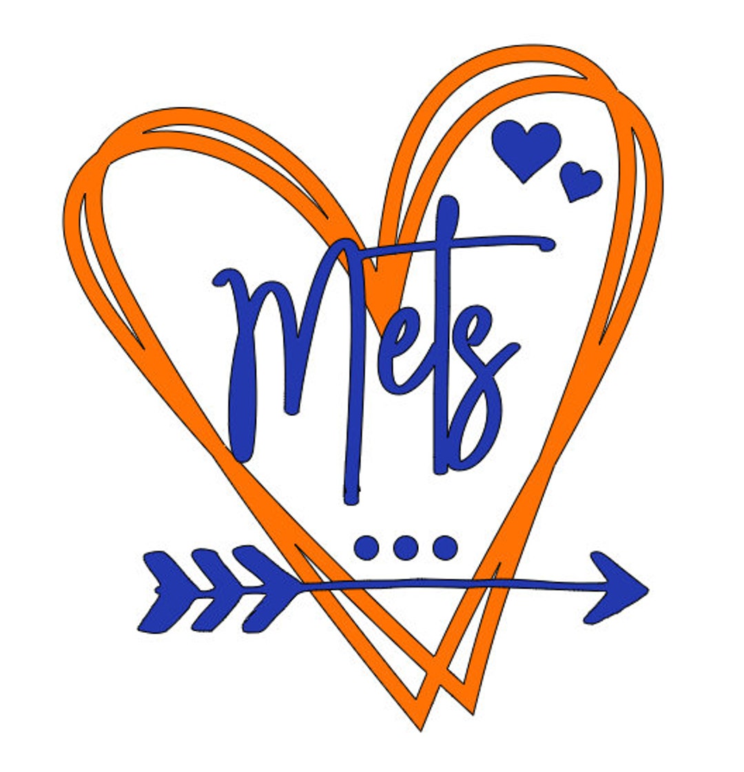 Mets Vinyl Heart Decal Sticker Heart Decal Vinyl Cup - Etsy