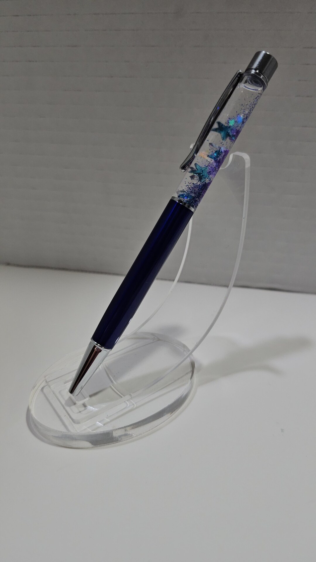 Galaxy Sensory Floating Pen, Fidget Snow Globe Pen, Aqua, Gift, Star ...