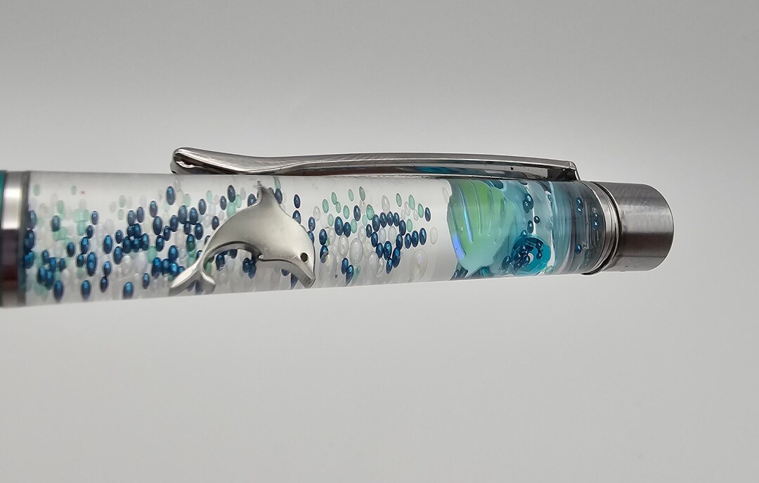 Dolphin Sensory Fidget Pen, Ballpoint Pen, Liquid Pen, Handcrafted Pen ...