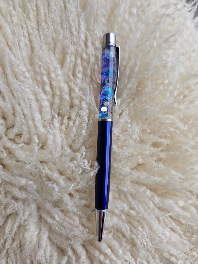Galaxy Sensory Floating Pen, Fidget Snow Globe Pen, Aqua, Gift, Star ...