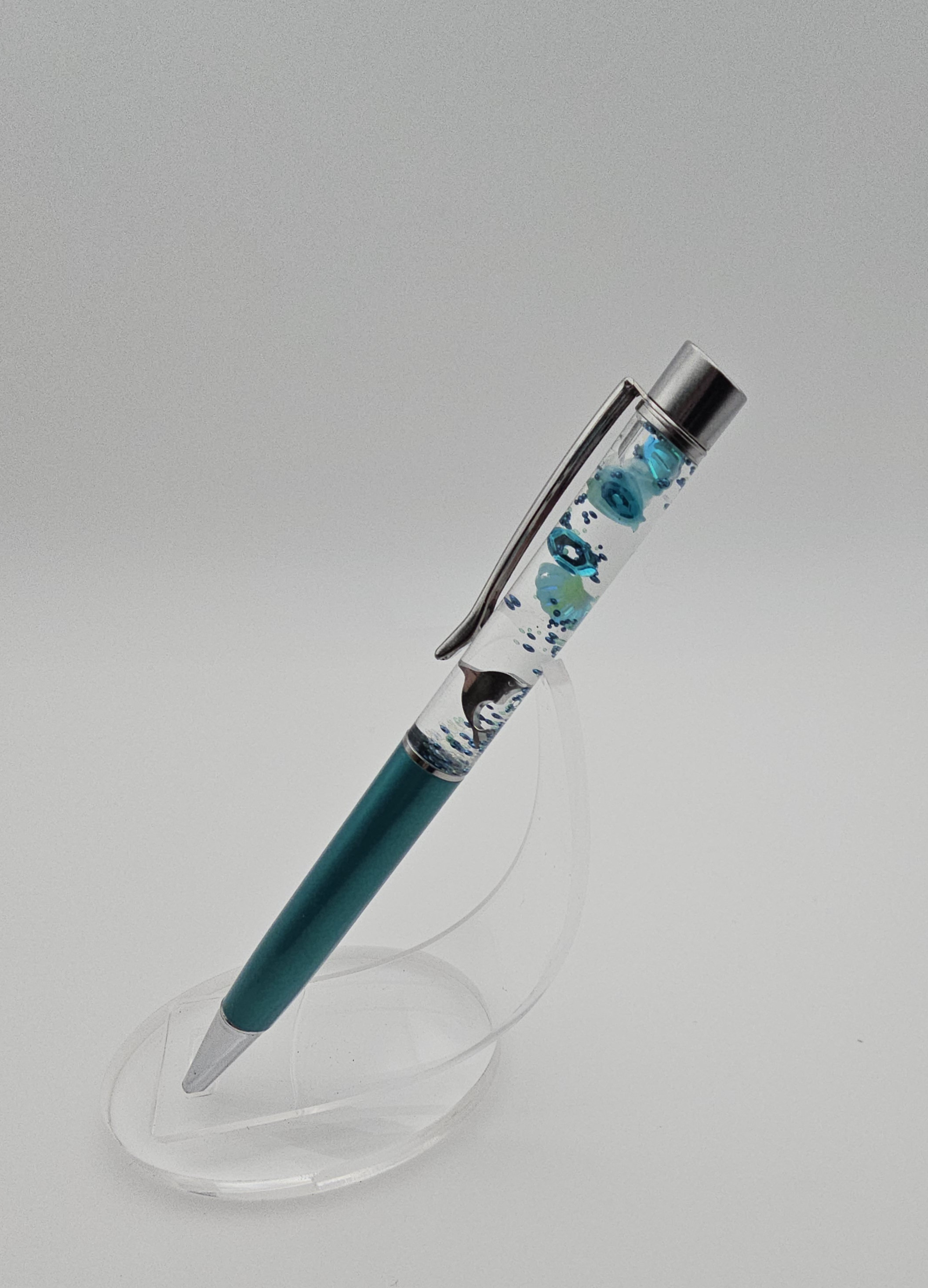 Dolphin Sensory Fidget Pen, Ballpoint Pen, Liquid Pen, Handcrafted Pen ...