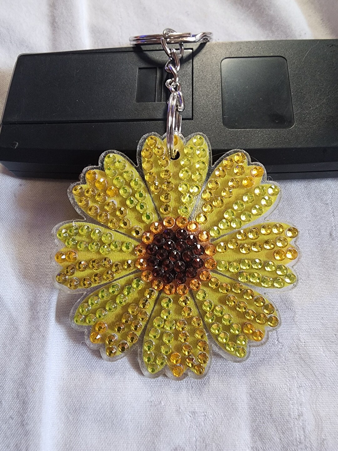 Lovely Dark and Light Yellow Daisy Double-sided Keychain Diamond Art - Etsy