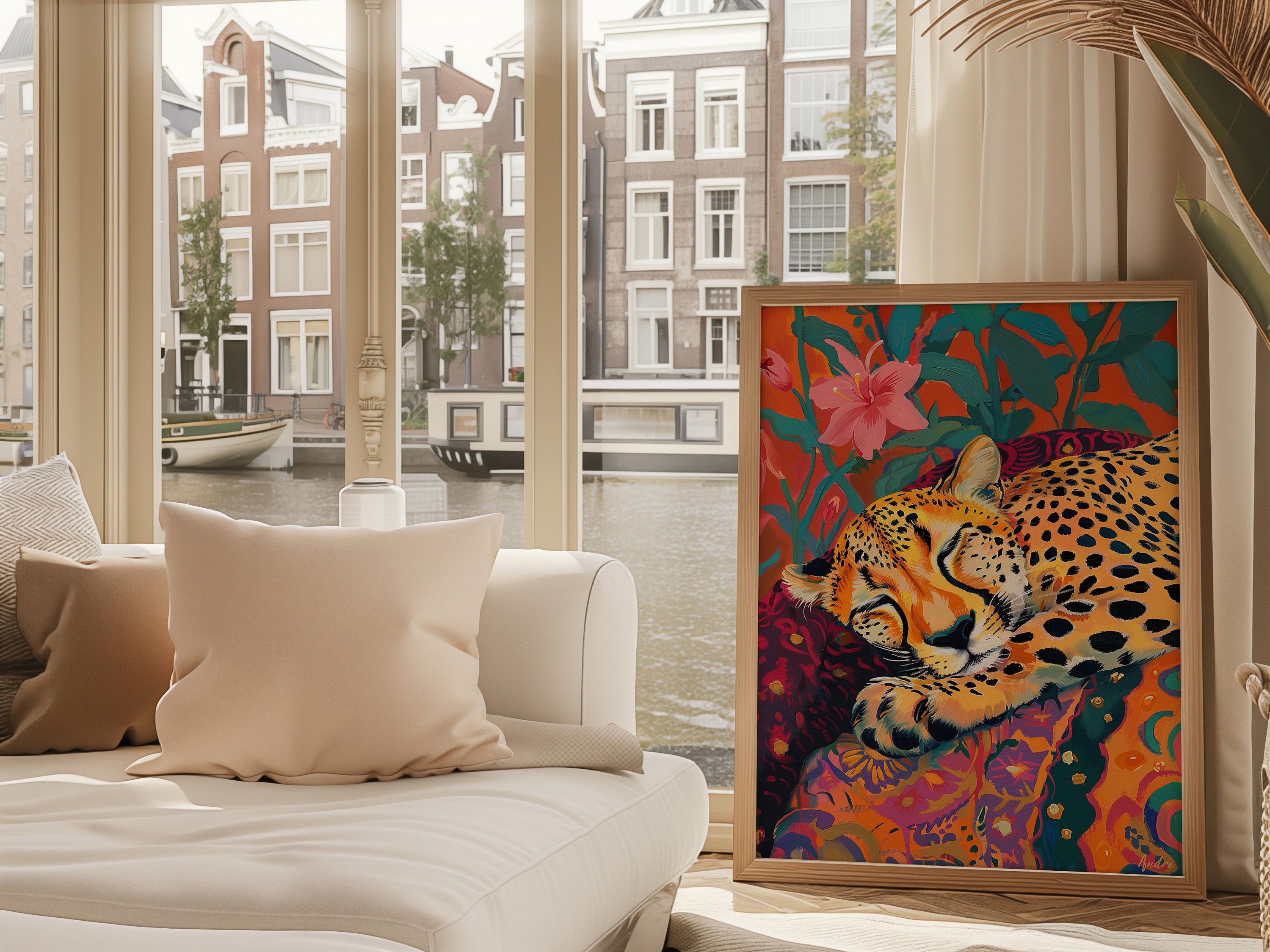 Cheetah Print Wall Art Maximalist Painting Original Animal Art ...