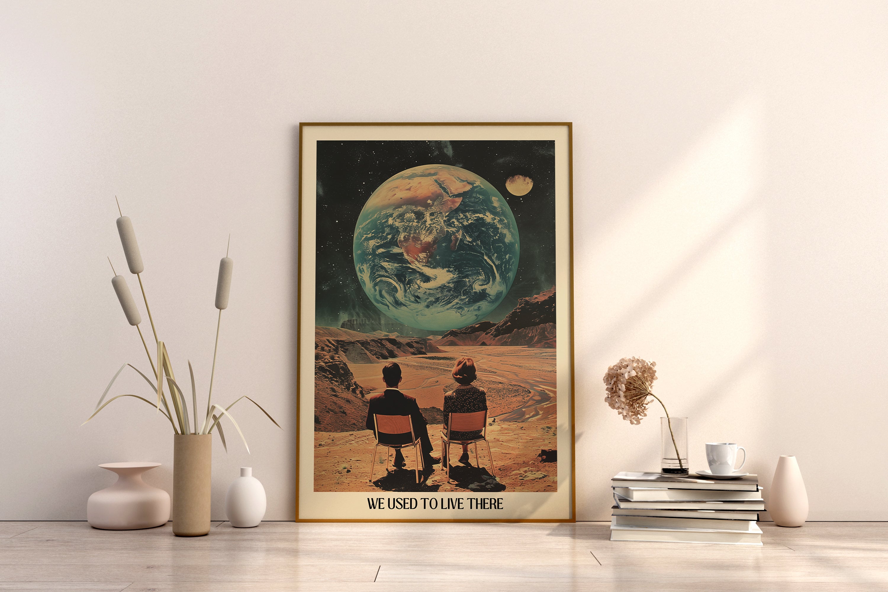 Retro Wall Art Aesthetic Space Poster Print Retro Decor 70's Surreal ...
