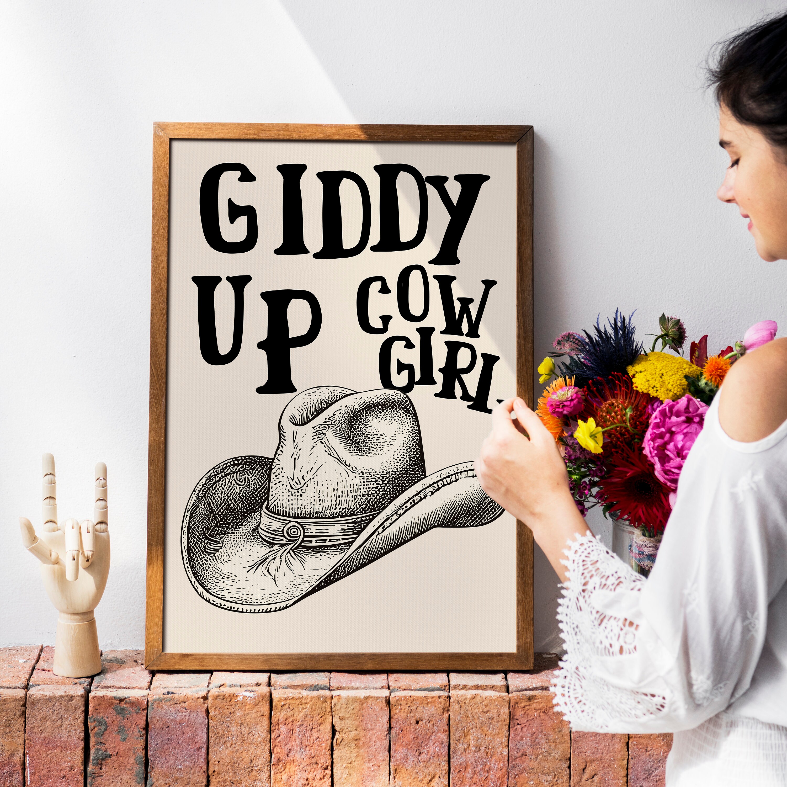 Retro Cowboy Wall Art, Western Room Decor, Cowboy Hat Printable Poster ...