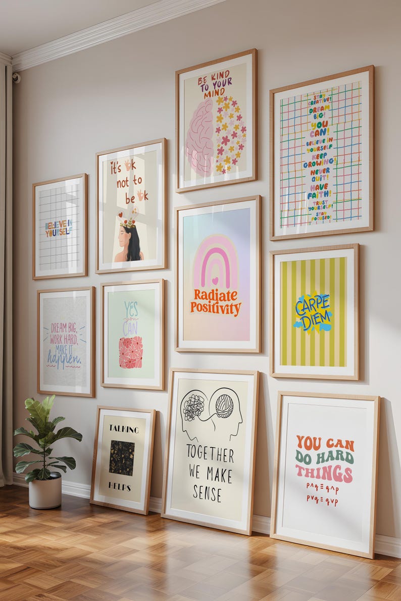 260 Office Gallery Wall Art Set, Therapy Wall Decor Printable, Mental ...